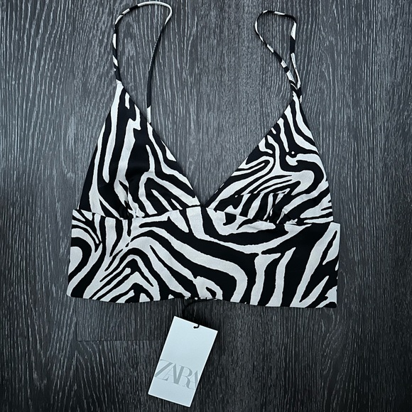 Zara | Tops | Zara Zebra Animal Print Cami Crop Top 367029064 | Poshmark